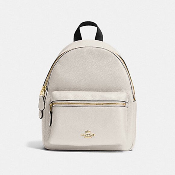 Coach | Bags | Coach Mini Charlie White Logo Casual City Leather ...